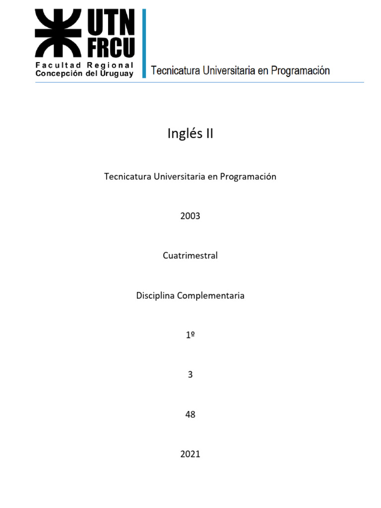 PROGRAMA_INGLES-II | PDF