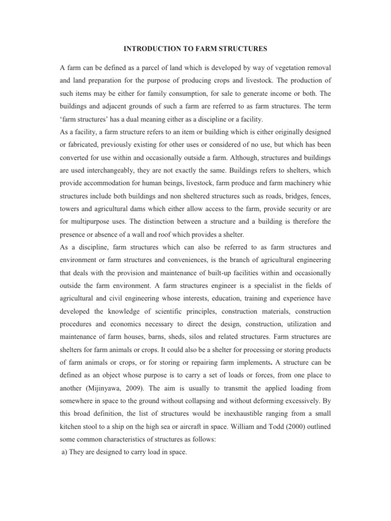 Overview of Farm Structures and Functions | PDF | Farms | Wound
