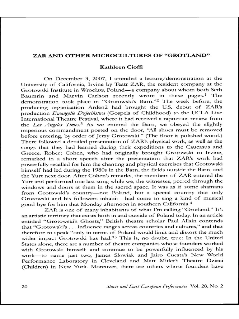 Zar and Other Microcultures of Grotland | PDF