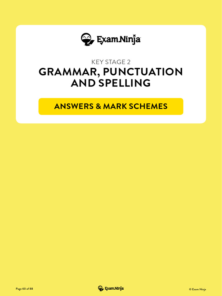 SPaG Answers and Mark Schemes | PDF | Adverb | Adjective