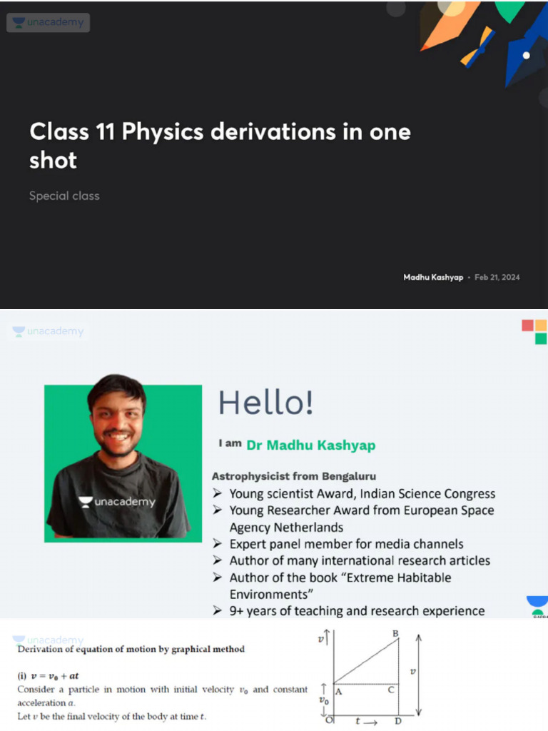 Class_11_Physics_derivations_in_one_shot_no_anno (1) | PDF