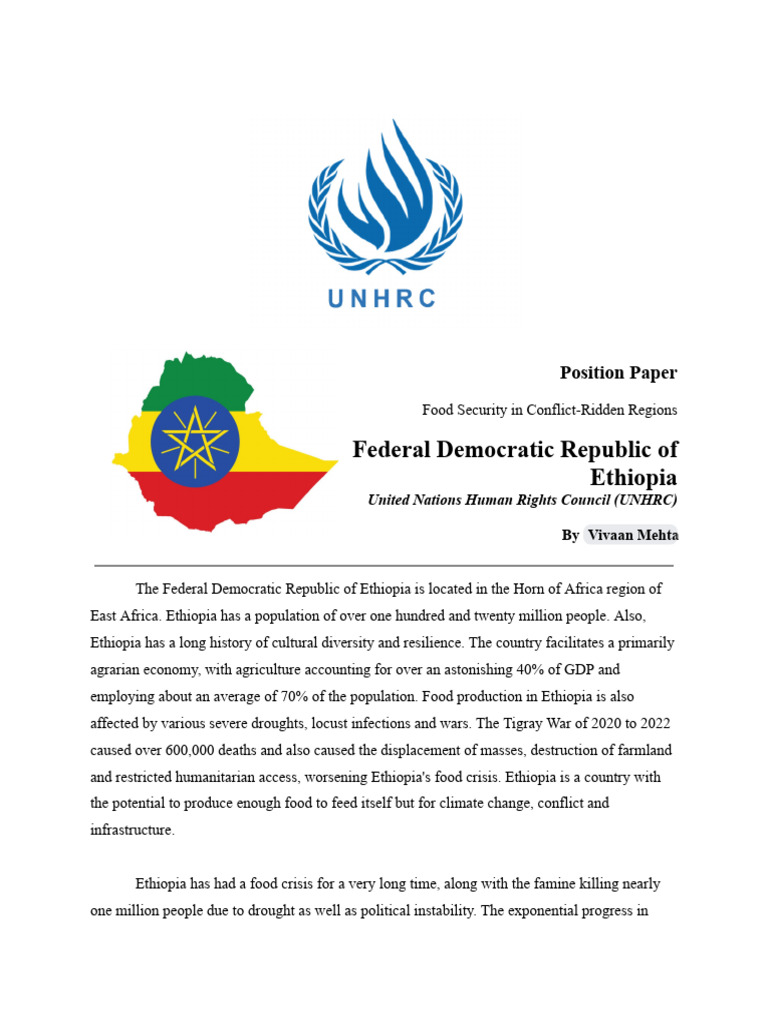 Position Paper Vivaan Mehta UNHRC | PDF | Food Security | Agriculture