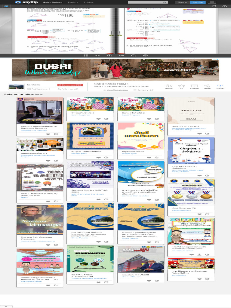 MATHEMATICS FORM 1 - Kalthom Membalik PDF Dalam Talian AnyFlip | PDF