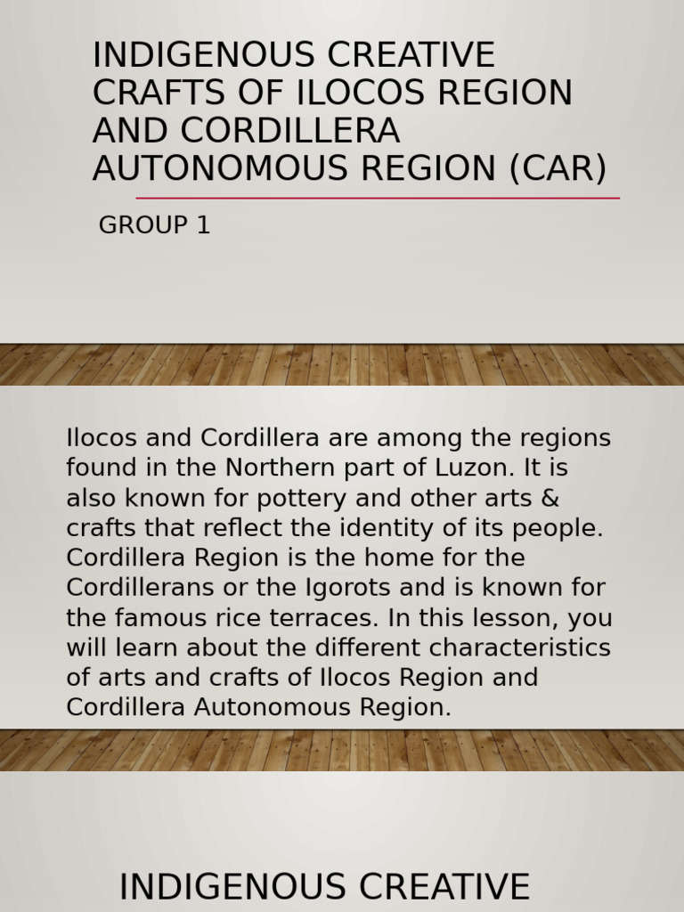 Indigenous Creative Crafts of Ilocos Region and Cordillerappt | PDF ...