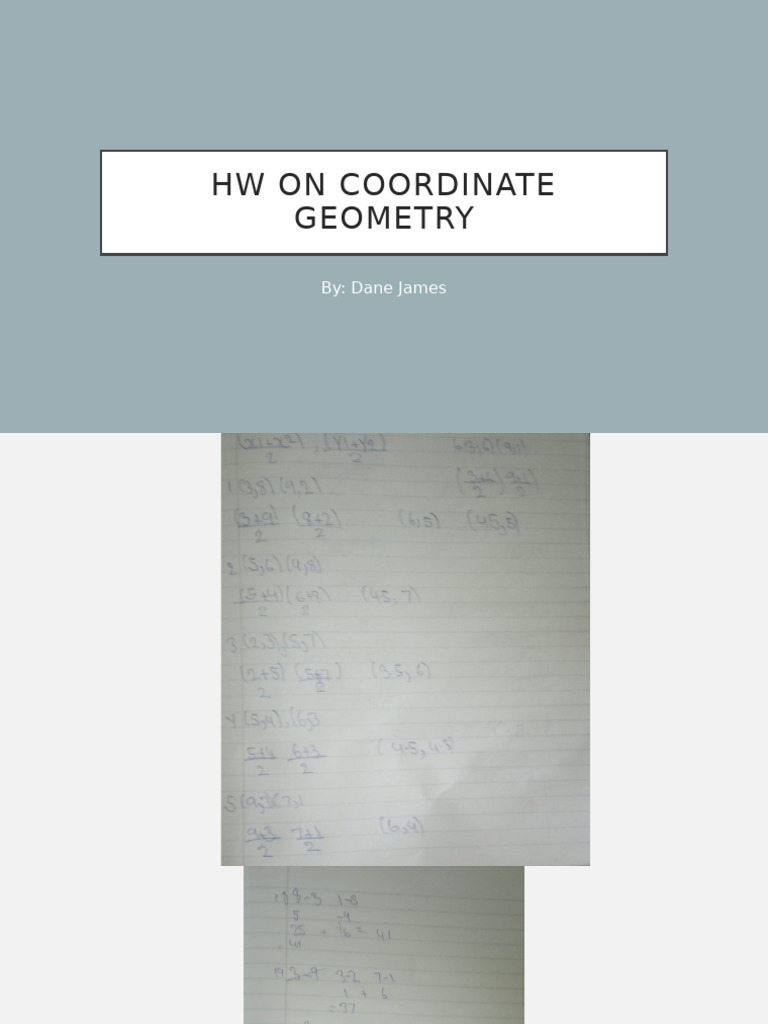 HW On Coordinate Geometry | PDF