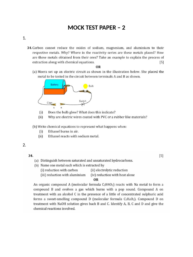 Mock Test Paper 2 | PDF