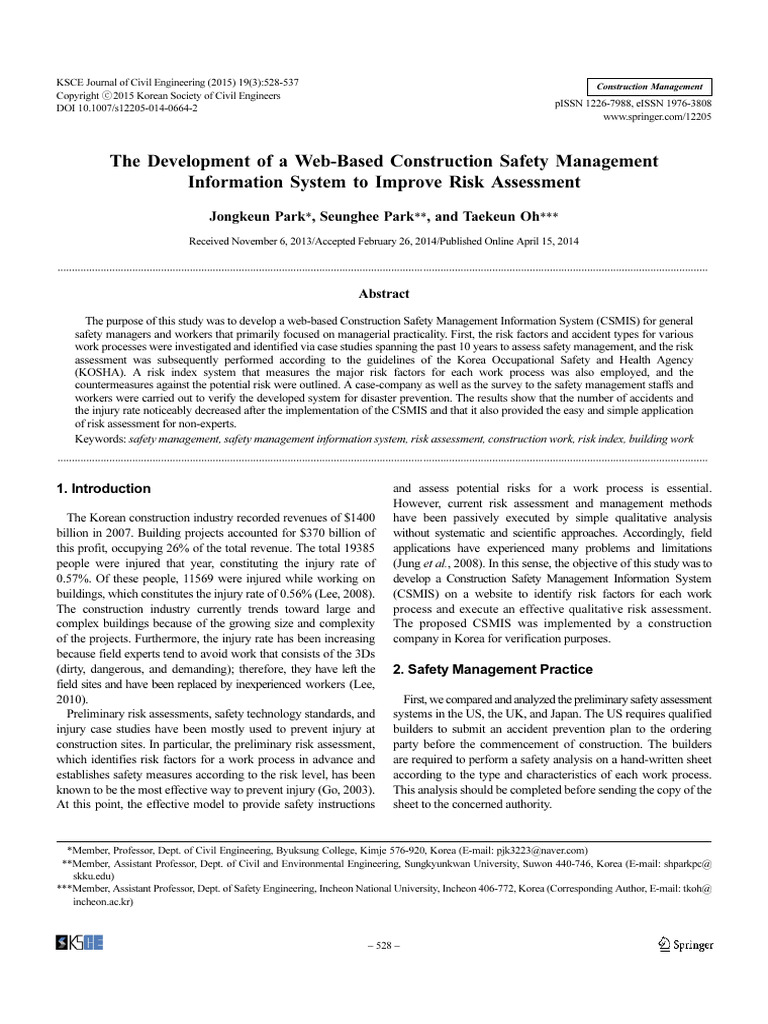 The Development of A Web-Based Construction Safety Management ...