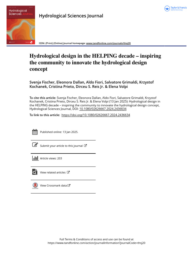 Hydrological Design in The HELPING Decade Inspiring The Community To ...