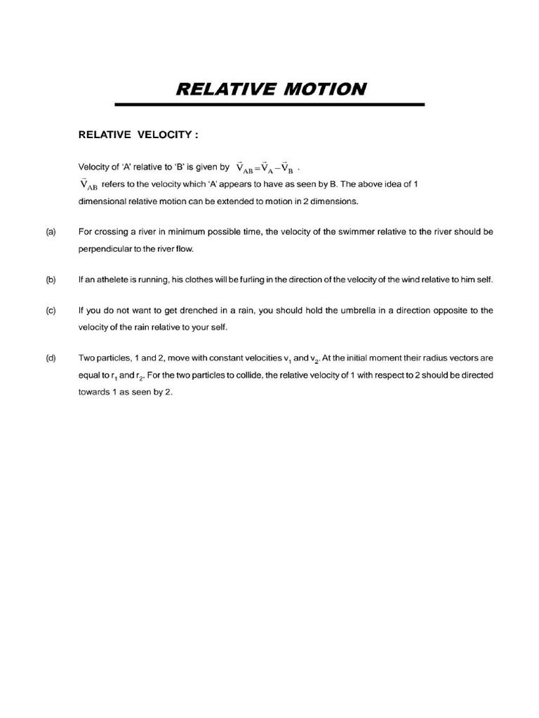 Relative Motion | PDF