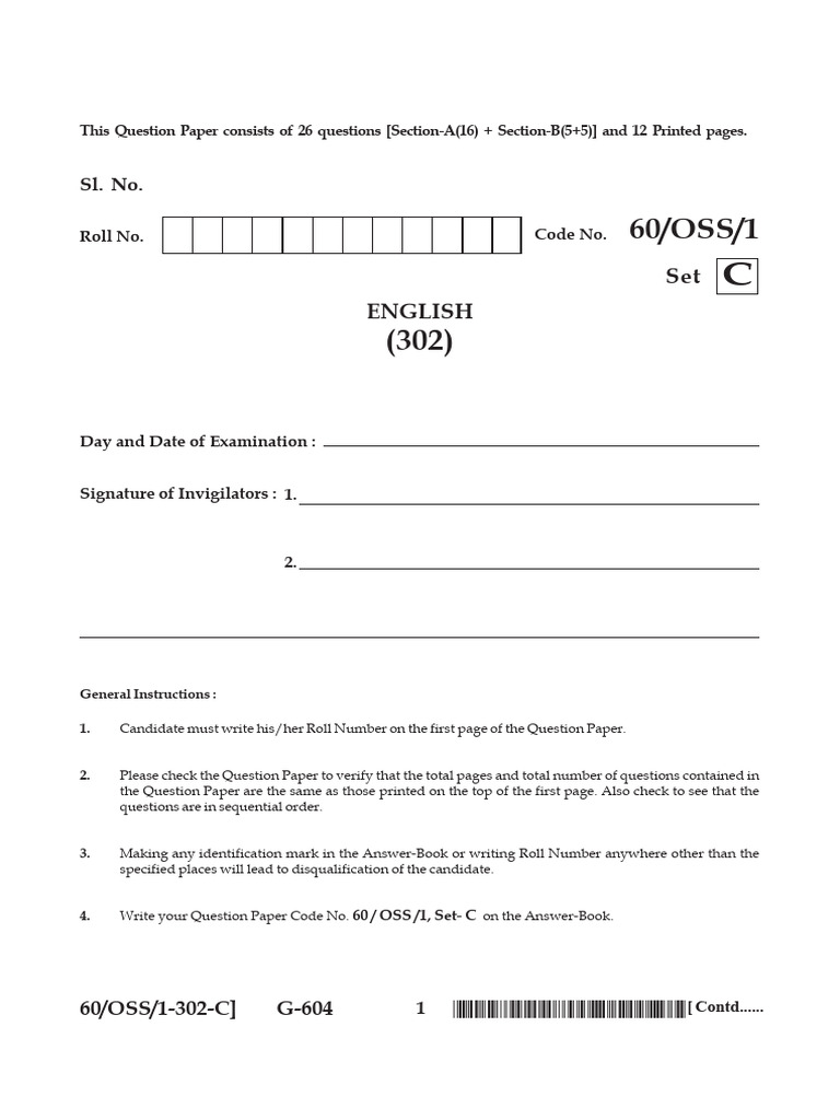 302 Oss English Set c | PDF