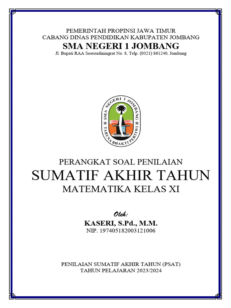 Cover Soal Pat 2024 - Kaseri | PDF