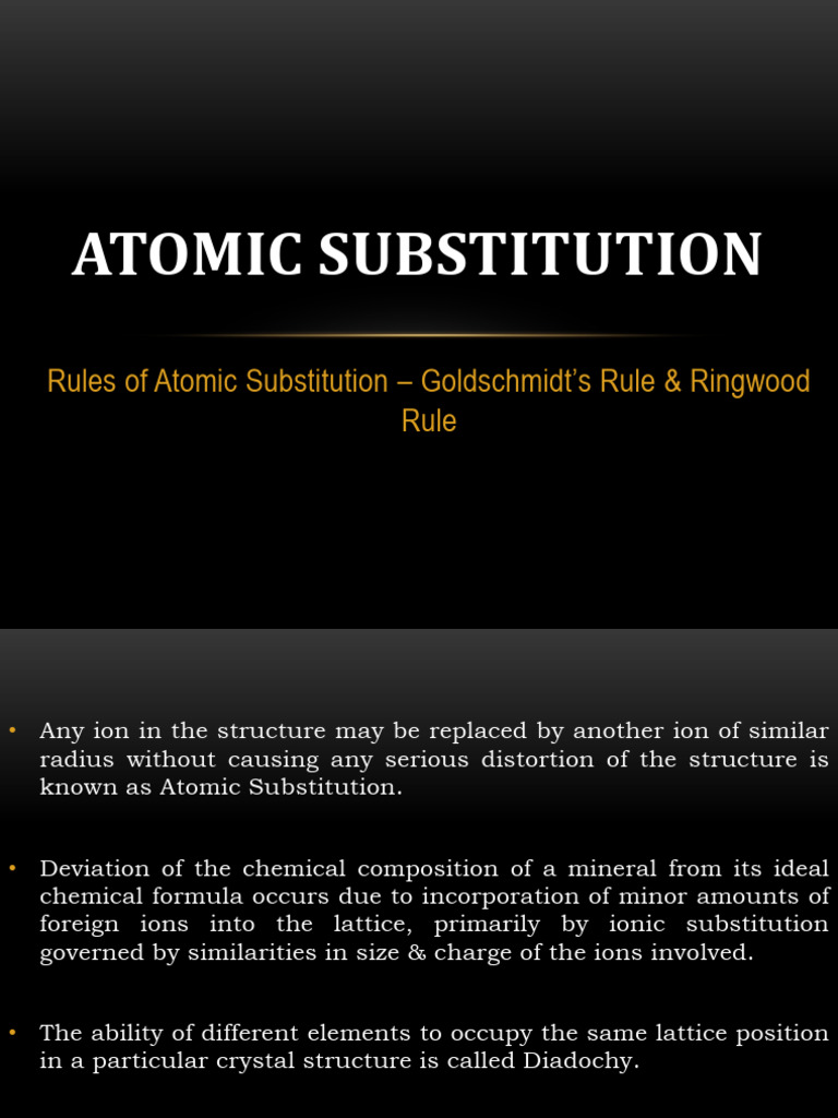 Atomic Substitution | PDF | Salt (Chemistry) | Ionic Bonding