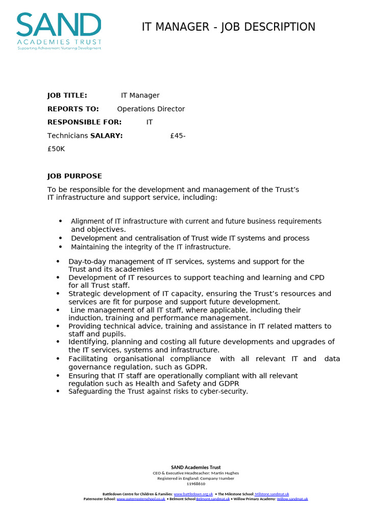 IT Manager Job Spec 721 | PDF | Computer Security | Security