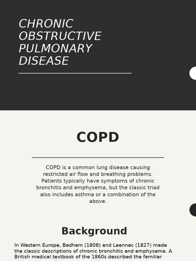 Chronic Obstructive Pulmonary Disease | PDF | Chronic Obstructive Pulmonary Disease | Bronchitis