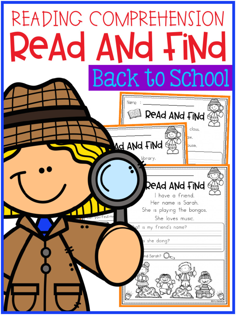 01.Back to School Reading Comprehension - Read and Find | PDF