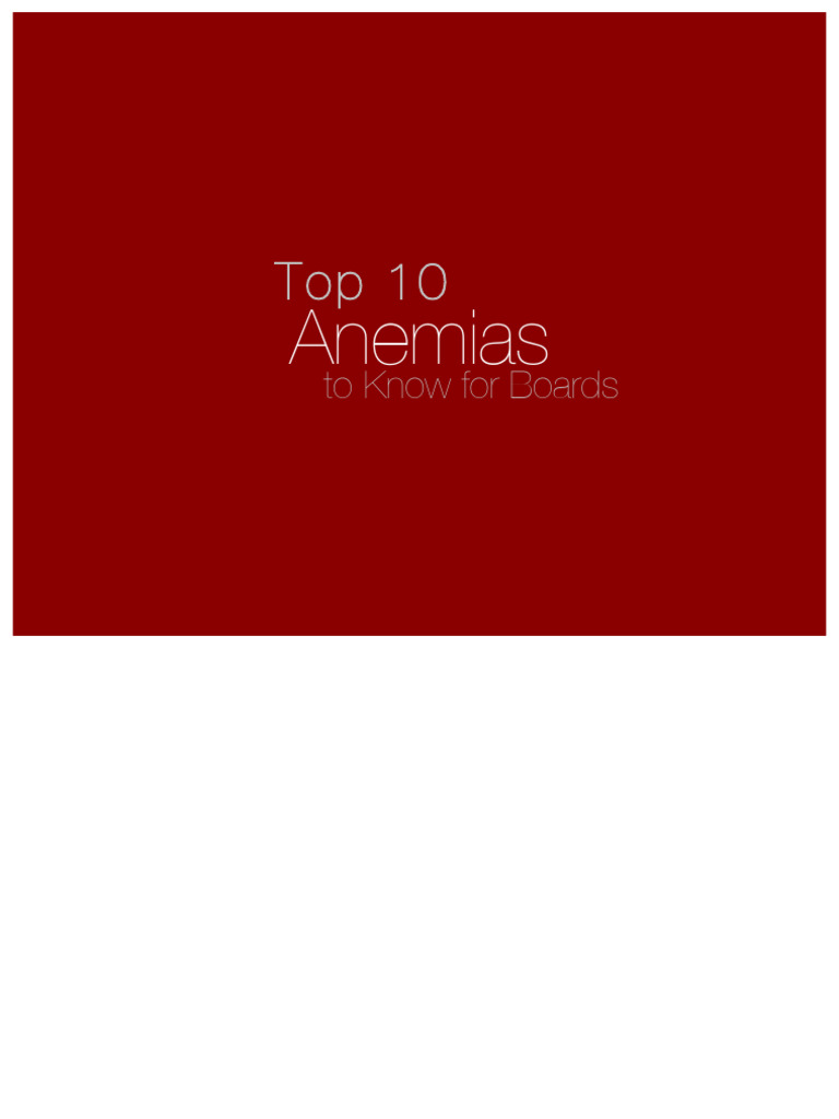 Patho - Top 10 Anemias Study Guide | PDF | Anemia | White Blood Cell