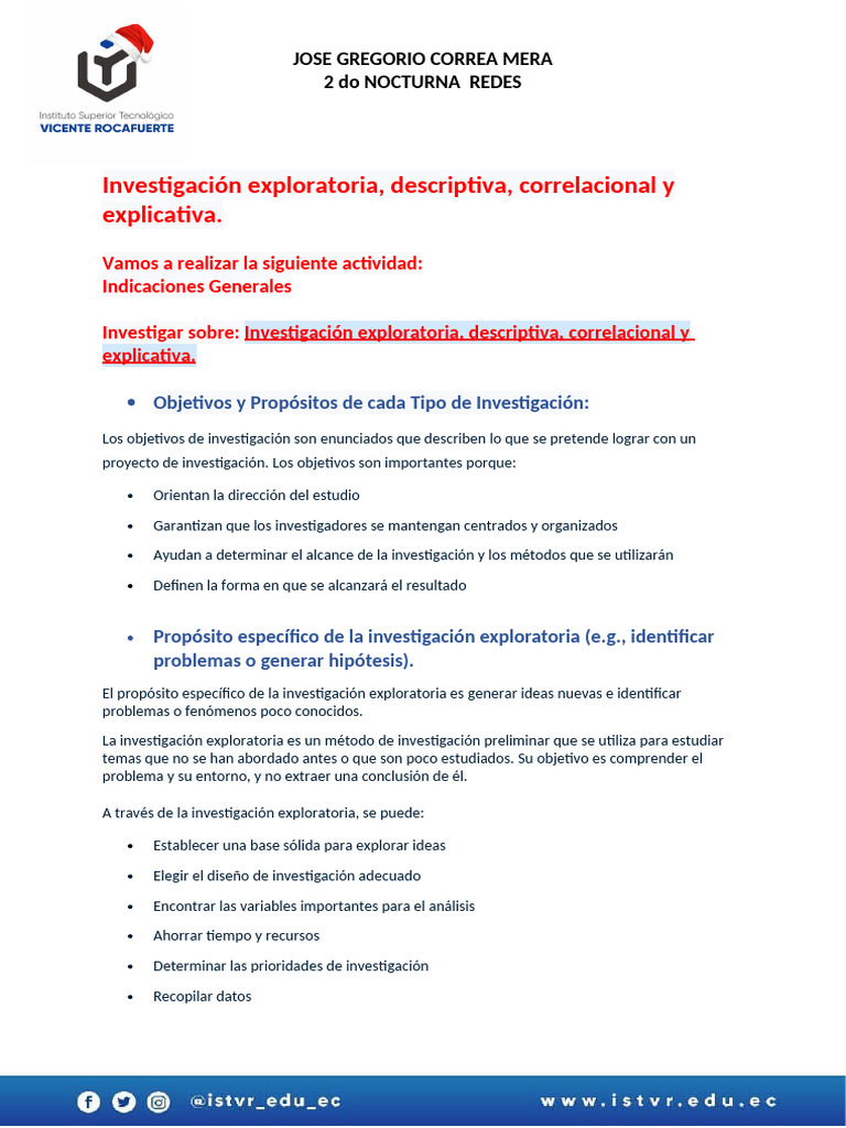 Investigación Exploratoria, Descriptiva, Correlacional y Explicativa ...
