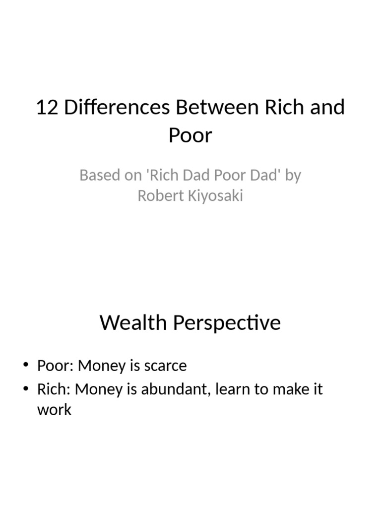 Rich vs. Poor: Key Wealth Mindset Differences | PDF