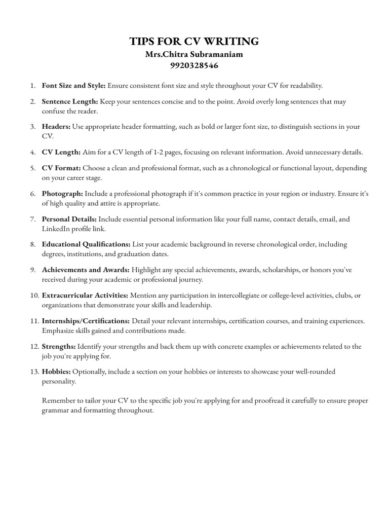 Tips for CV writing.docx (1) (1) | PDF