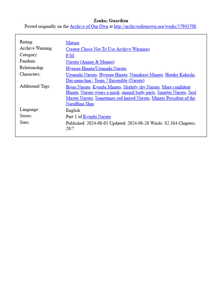 Naruto's Hidden Guardian Tale | PDF