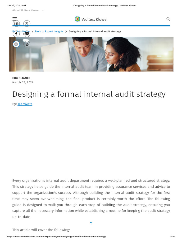 Designing a formal internal audit strategy _ Wolters Kluwer | PDF ...
