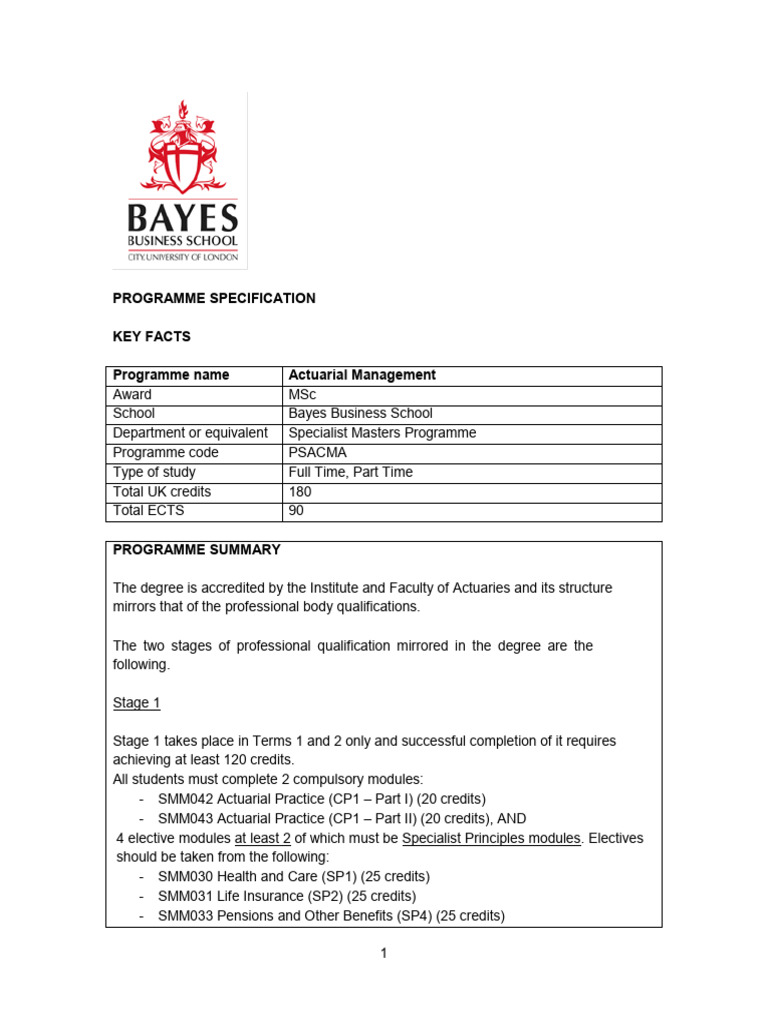 PSACMA MSC Actuarial Management | PDF | Educational Assessment ...