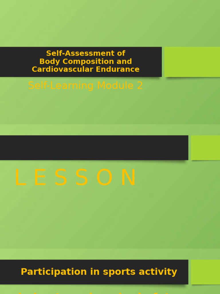 Self Assessment HOPE2 MODULE2 | PDF | Body Mass Index | Physical Fitness
