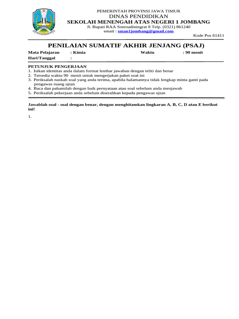 KOP Naskah Soal PSAJ - 24.25 | PDF