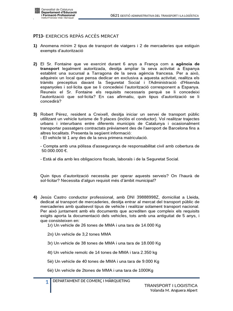 Ra1-Ra2 Pt13 0621 - Exercicis Acces Mercat | PDF