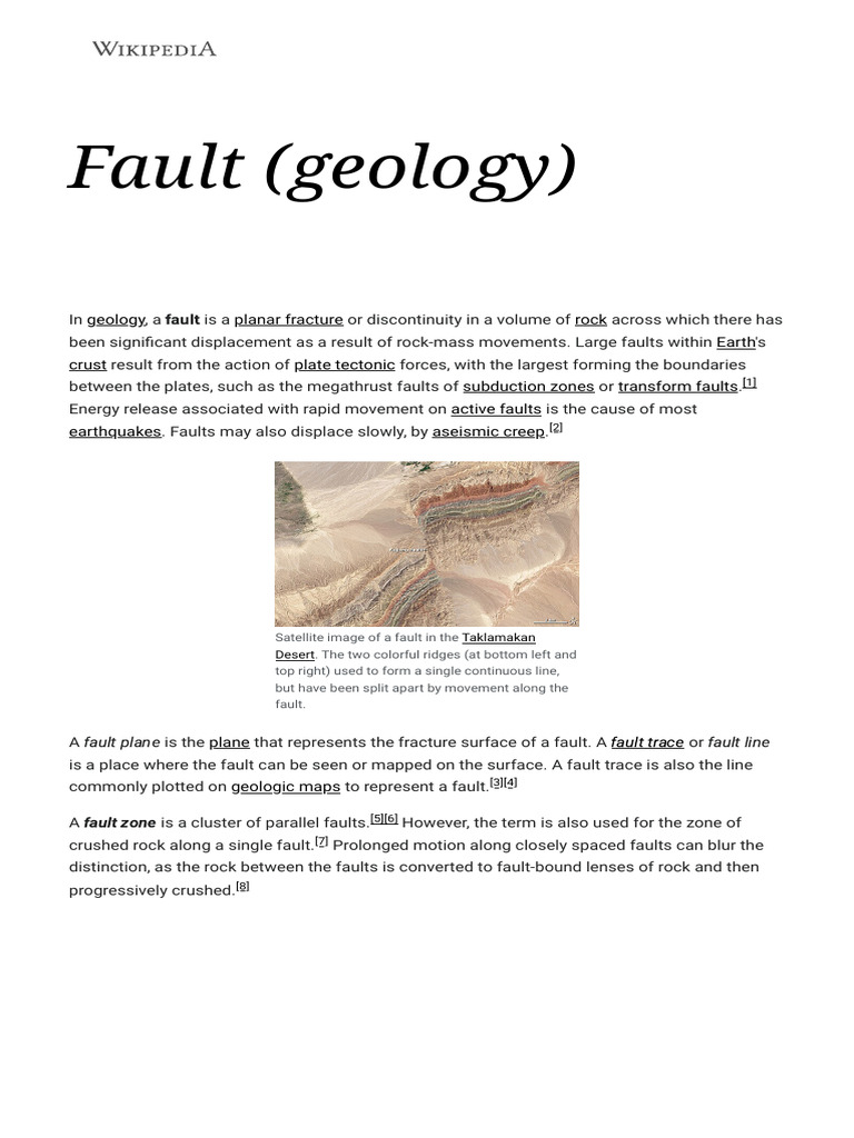 Fault (geology) | PDF | Fault (Geology) | Geology