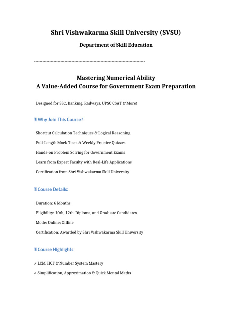 Master Numerical Ability for Government Exams | PDF