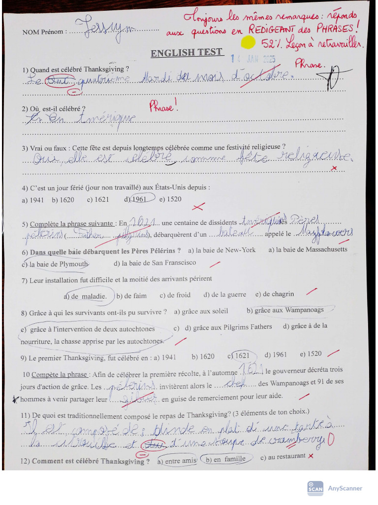 Éval Anglais Orthographe Et Pas de Rédaction | PDF