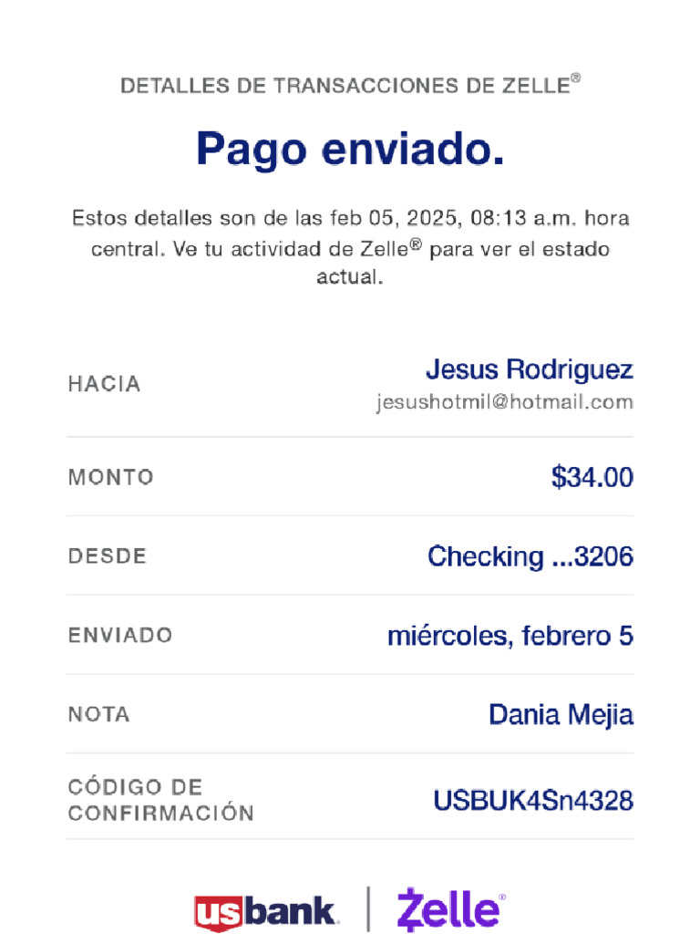 Zelle Transaction Details 02052025091303 | PDF