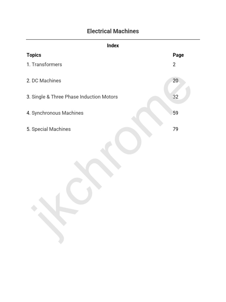 Electrical Machines Jkchrome Com | PDF | Transformer | Electric Motor