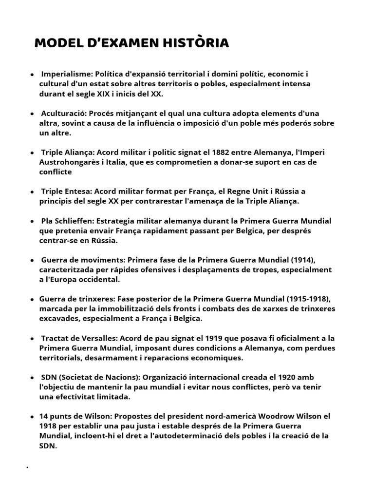 Model D'examen Història PDF | PDF