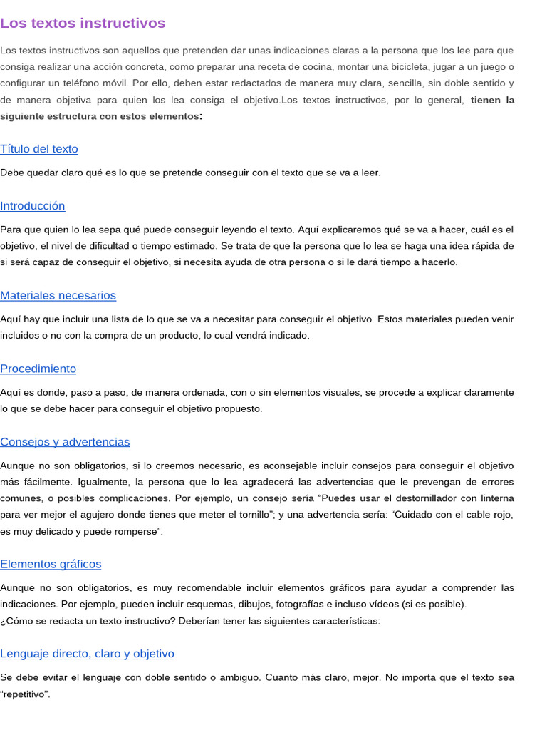 Teoría y ejercicios textos instructivos | PDF | Emparedado