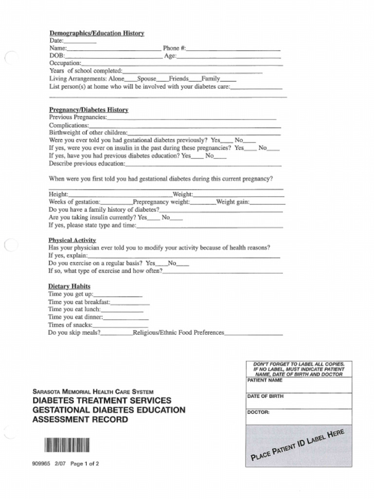 Fillable Gestational Assessment (1) | PDF