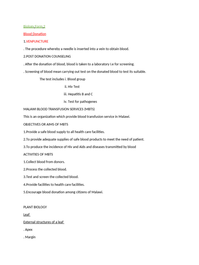Biology Form 2 I Have A Lot of Experience in The Field of Science | PDF ...