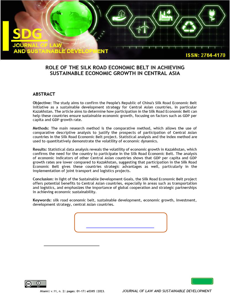 Role of The Silk Road Economic Belt in Achieving S | PDF | Central Asia ...