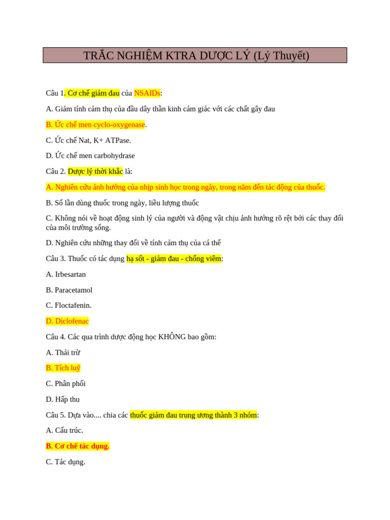 Ktra Duoc Ly MR - Phú | PDF