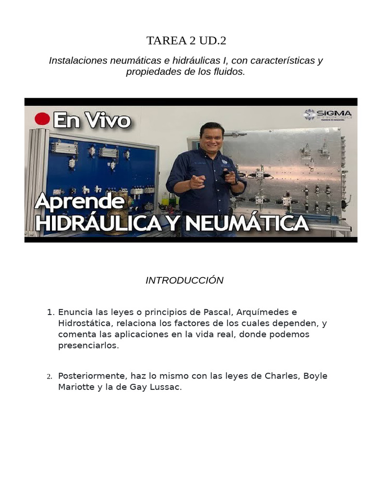 TAREA 2 UD.2 Sistemas de Transmisión | PDF | Gases | Flotabilidad