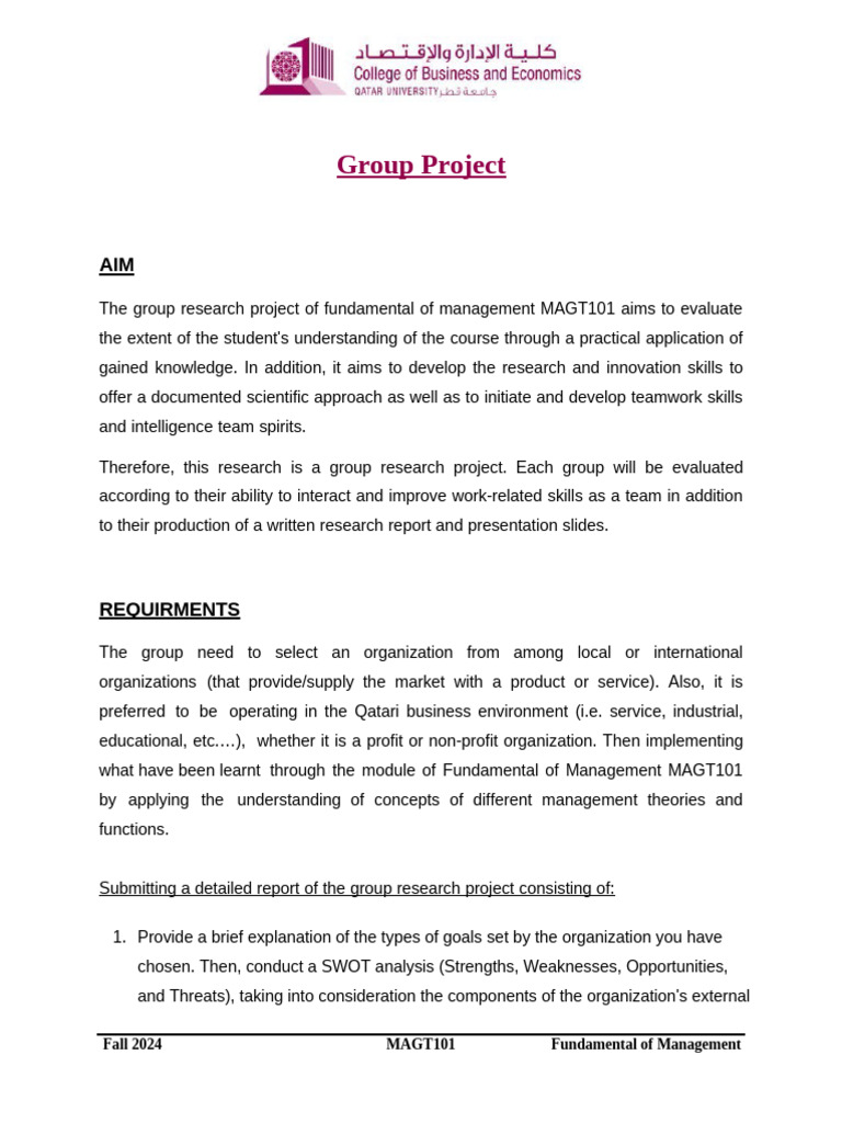Final Group Project English Spring 2025 | PDF | Swot Analysis | Learning