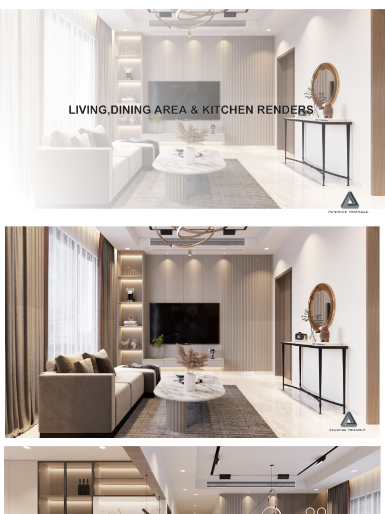 LIVING ,DINING & KITCHEN RENDERS | PDF