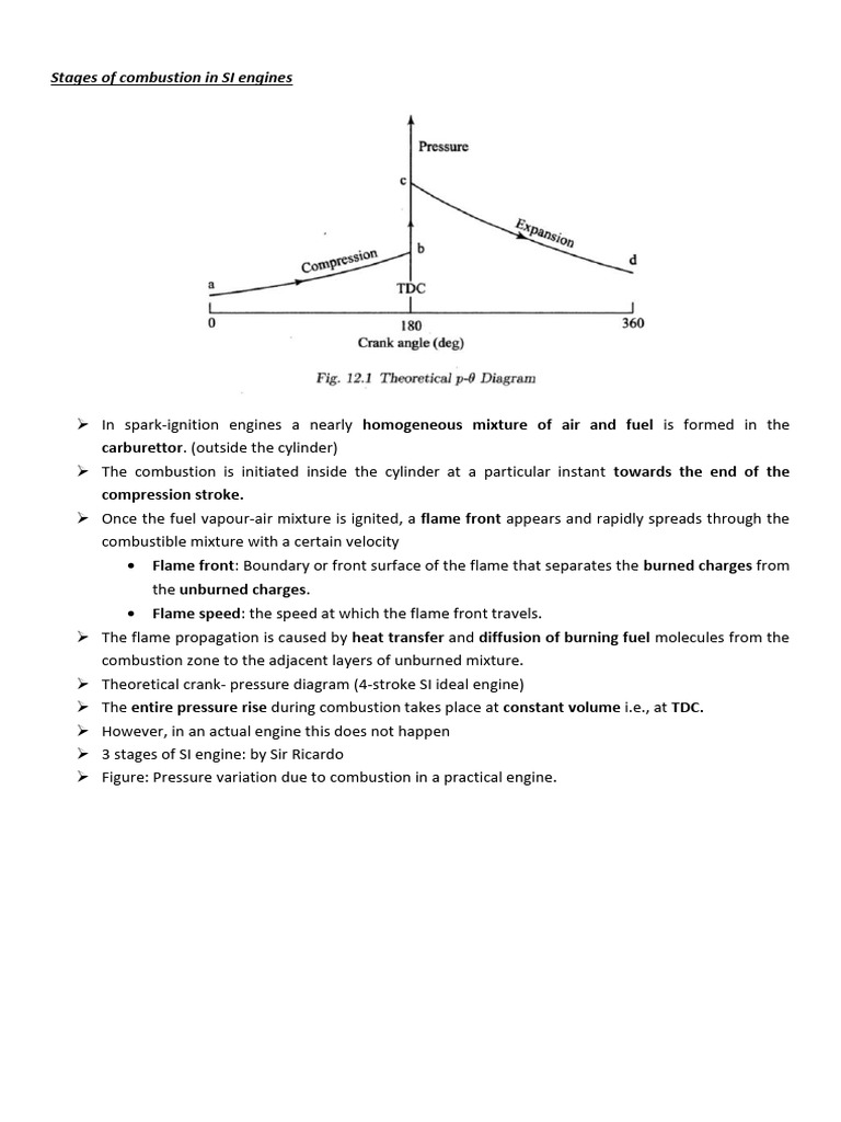 SI combustion | PDF | Combustion | Gases