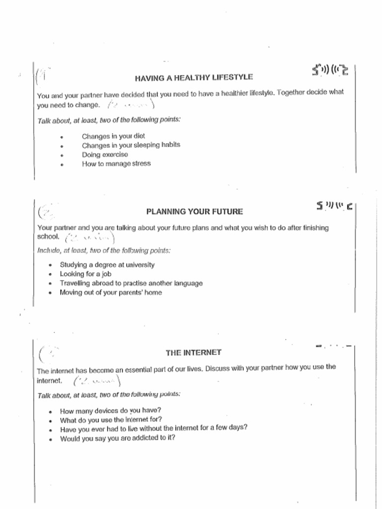 Speaking Test Ii Interaction Pdf