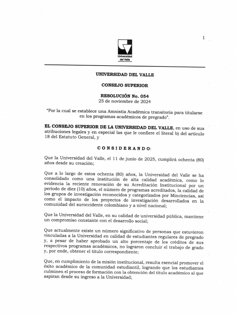 RCS 054 AmnistiaPregrado | PDF