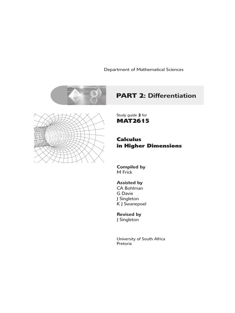Differentiation Study Guide for MAT2615 | PDF | Derivative | Function ...