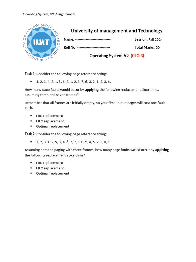 OS Assignment 4 | PDF