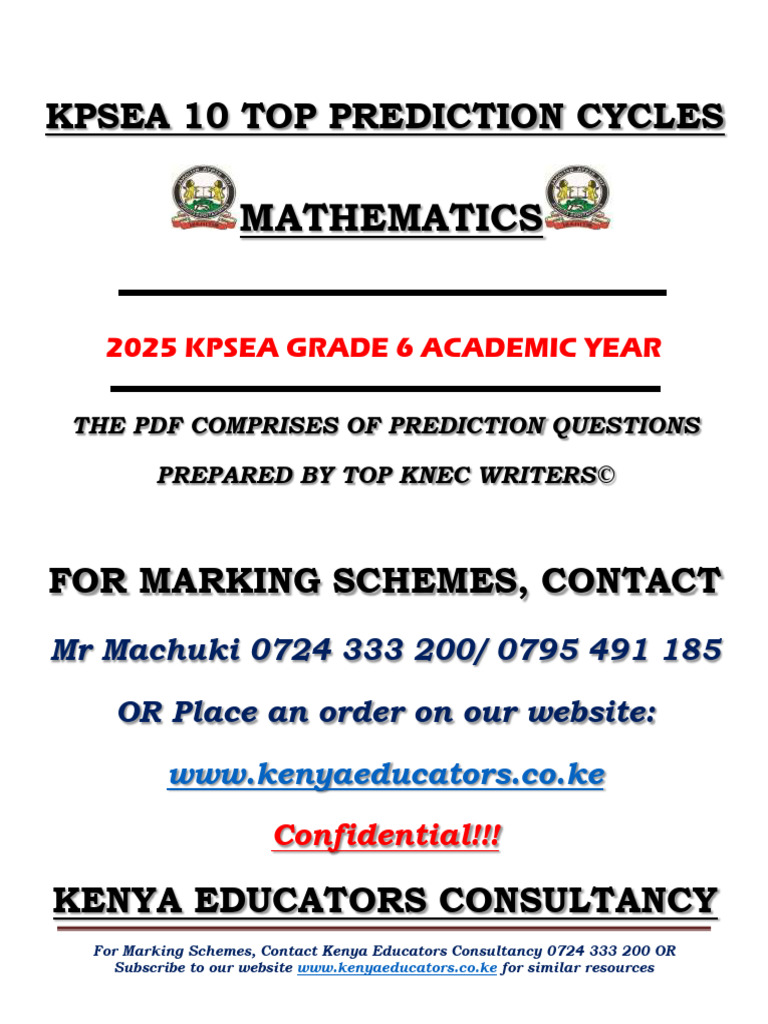 Mat Kpsea 2025 Top Prediction Cycles | PDF | Litre