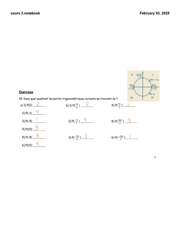corrigé cours 2 (p. 6-7) math sn5 AB | PDF